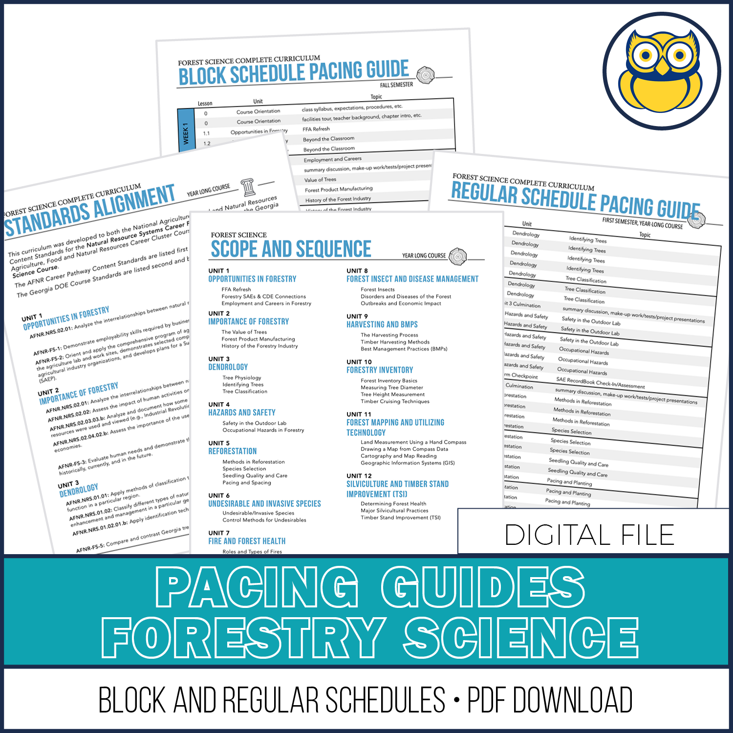 Pacing Guide, FORESTRY – One Less Thing