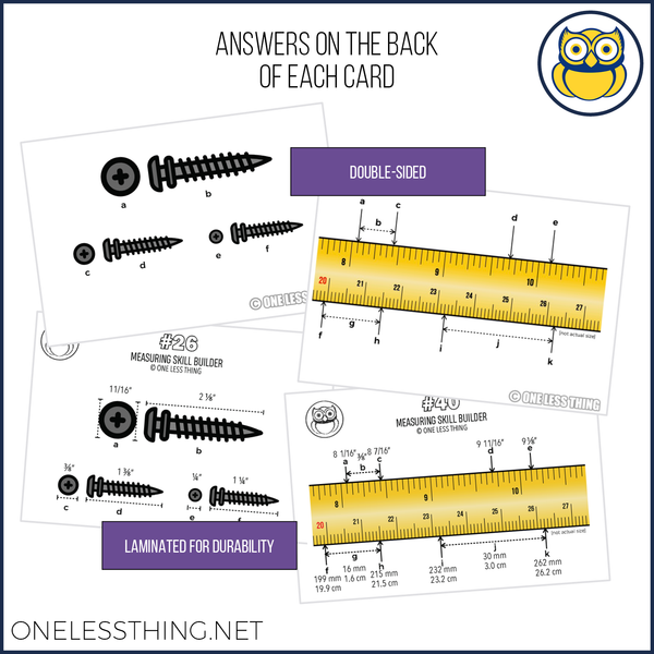 Measuring, Skill Builder Cards - One Less Thing