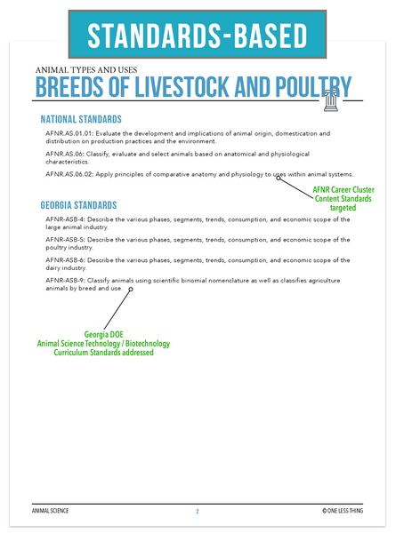 CCANS03.3 Livestock Breeds, Animal Science Complete Curriculum - One ...