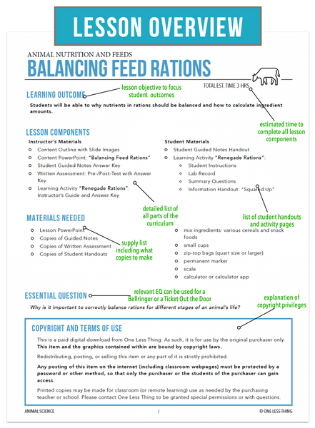 CCANS08.4 Balancing Feed Rations, Animal Science Complete Curriculum ...