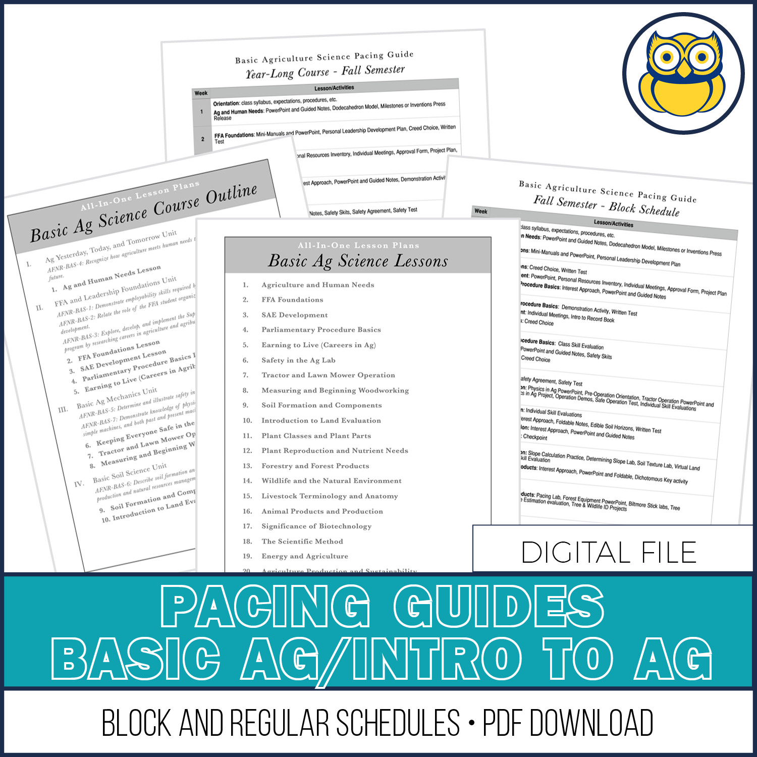 Pacing Guide, BASIC AG – One Less Thing