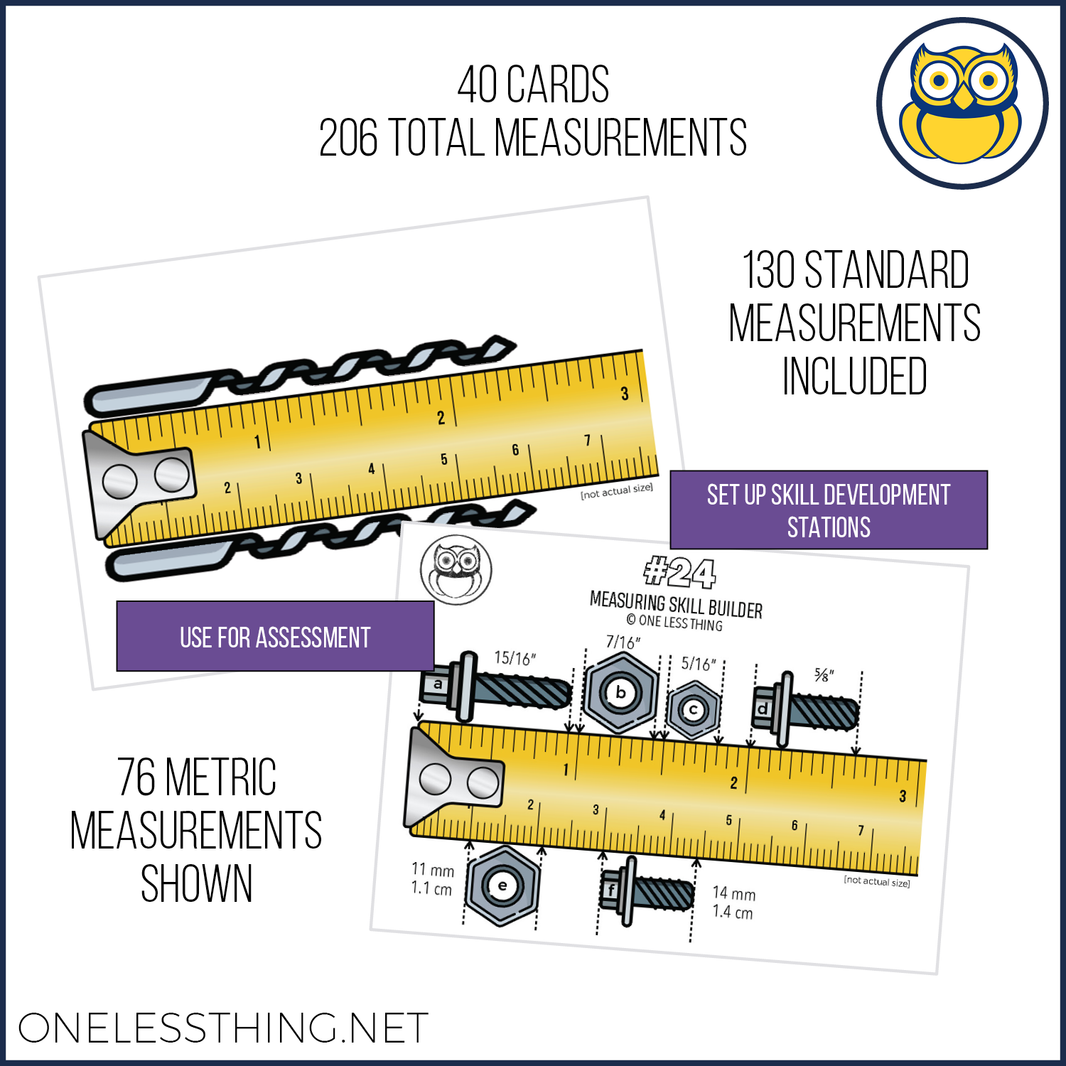 Measuring, Skill Builder Cards – One Less Thing