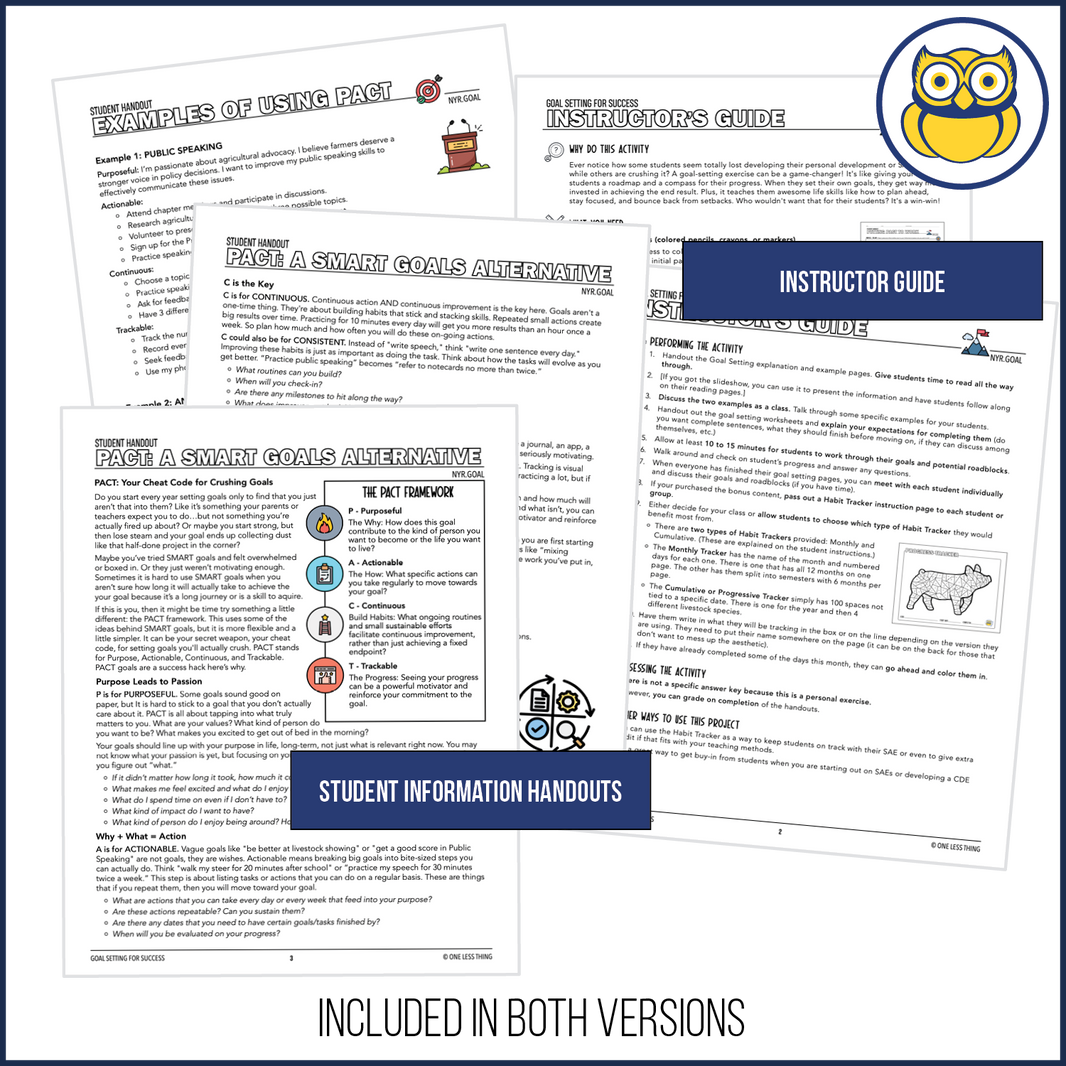 Agriculture Education and FFA teaching materials – One Less Thing