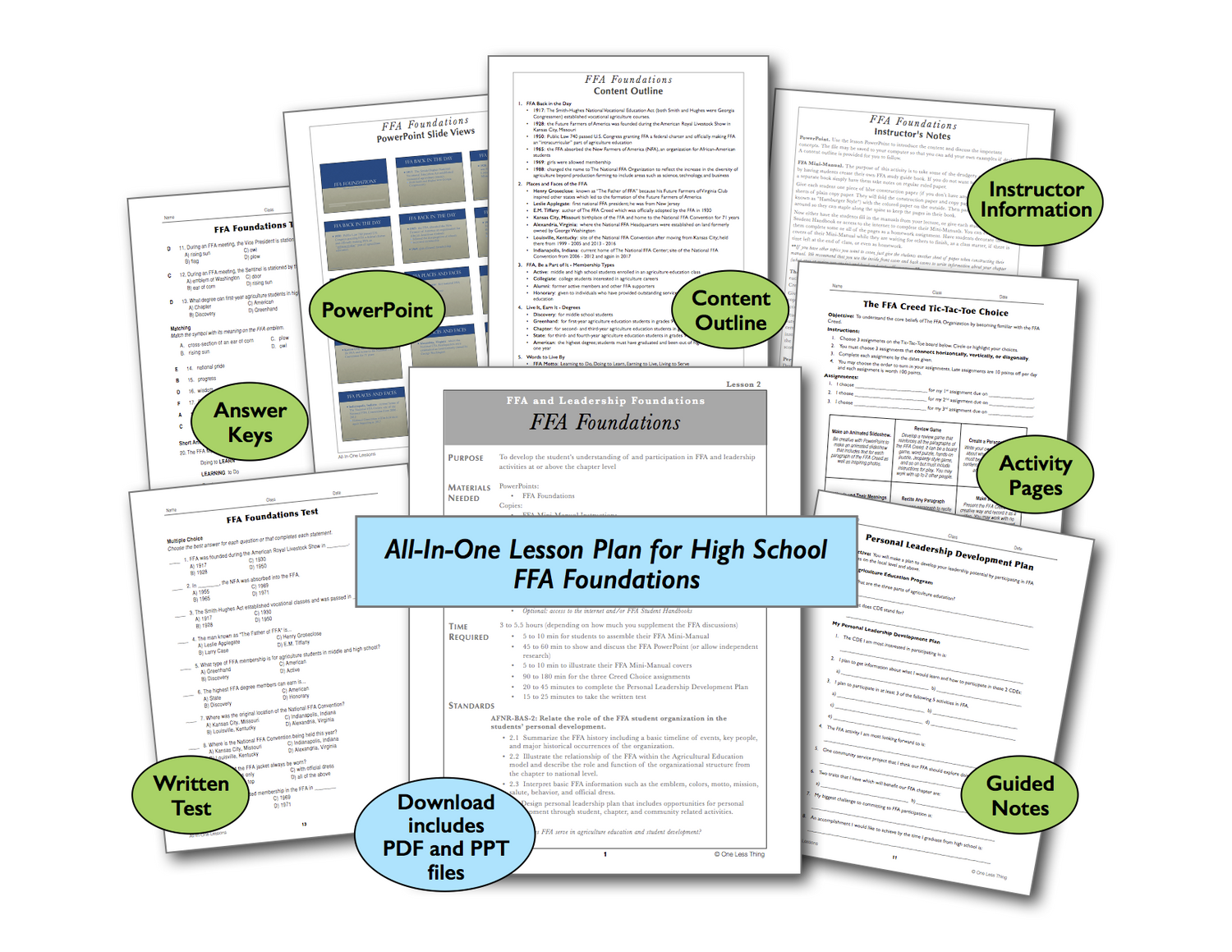 FFA Foundations High School, All-In-One Lesson Plan Download – One Less ...