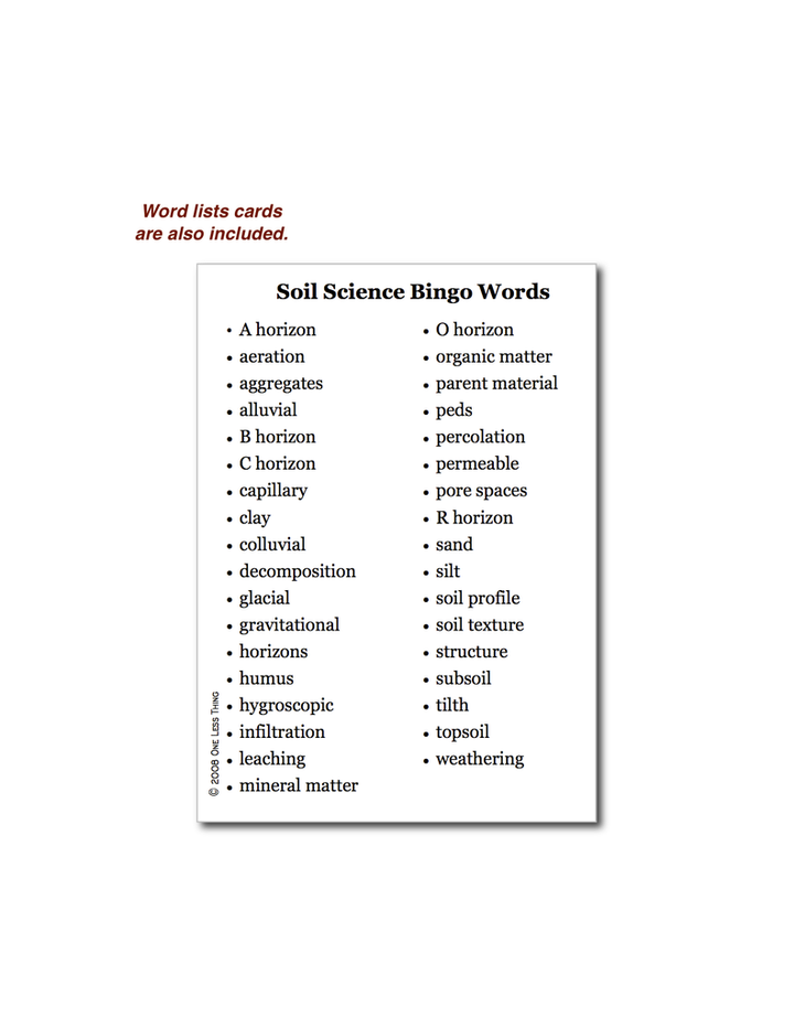 Soil Science, Bingo Download Only – One Less Thing