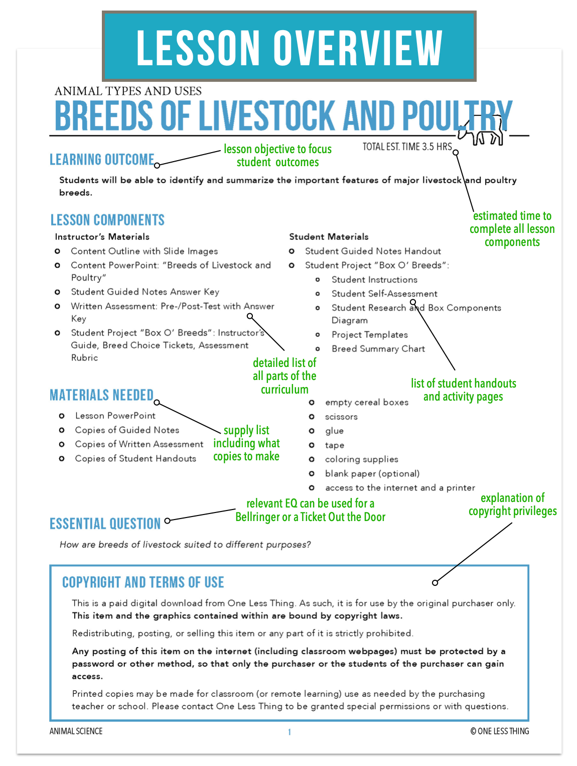 CCANS03.3 Livestock Breeds, Animal Science Complete Curriculum - One ...