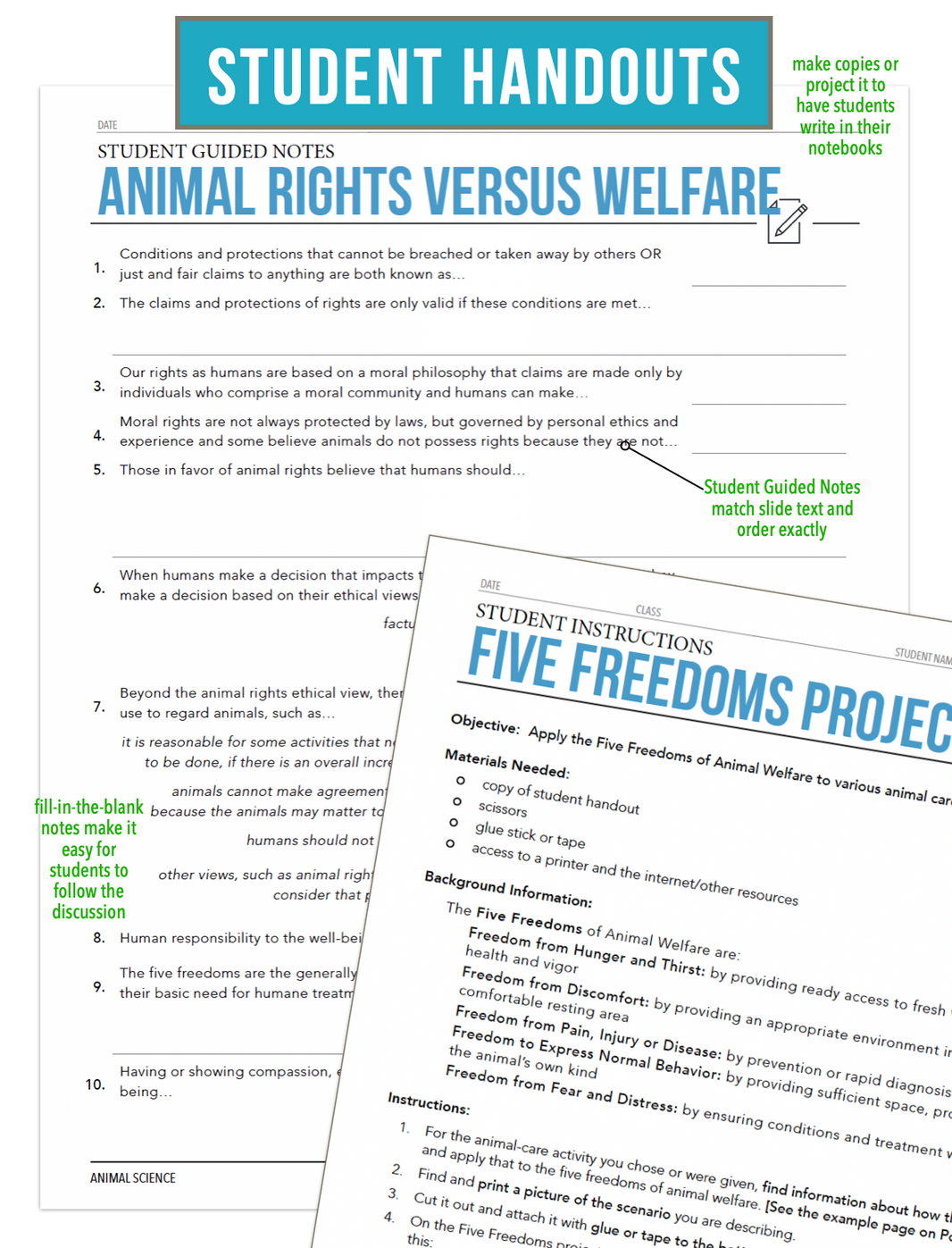 CCANS06.3 Rights vs Welfare, Animal Science Complete Curriculum – One ...