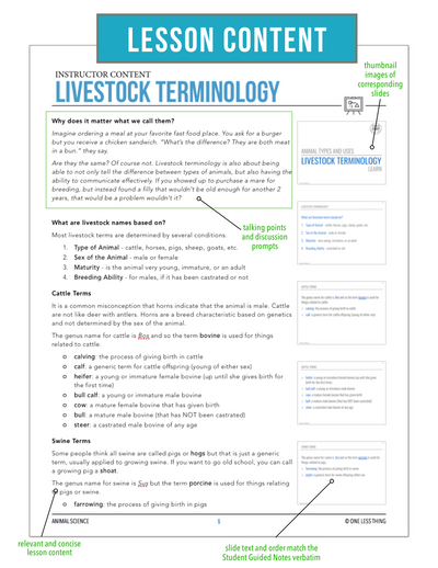 CCANS03.1 Livestock Terminology, Animal Science Complete Curriculum ...