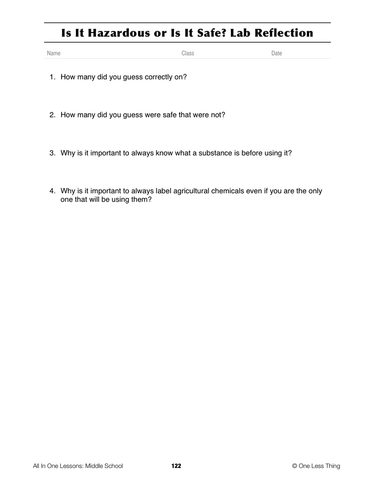7-11 Intro to Safety in Ag Mechanics, Lesson Plan Download – One Less Thing