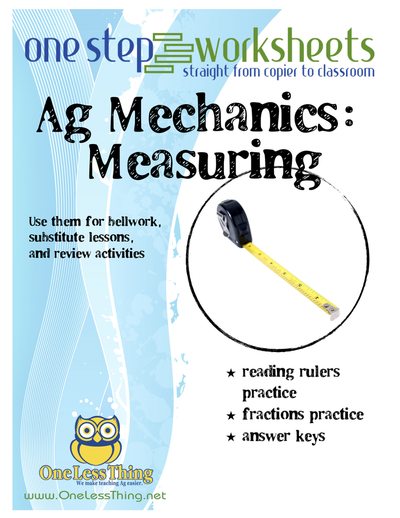 Measuring, One Step Worksheet Downloads – One Less Thing