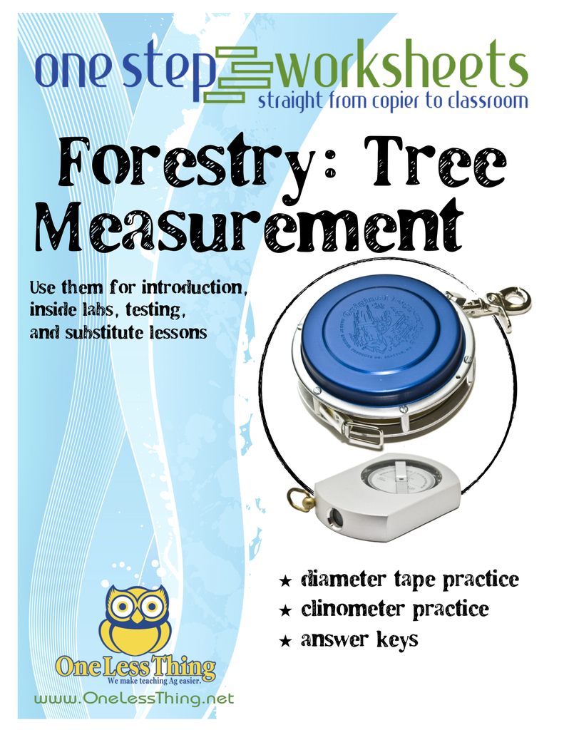 Tree Measurement, One Step Worksheet Downloads – One Less Thing