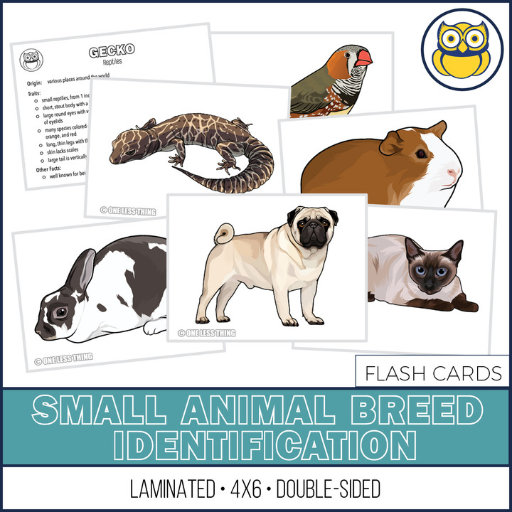 Small Animal Breed ID, Laminated Cards – One Less Thing